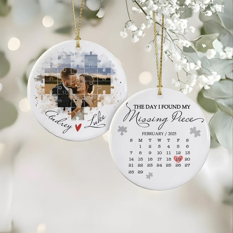 Personalized I Found My Missing Piece Ceramic Ornament – Lucy Engraving